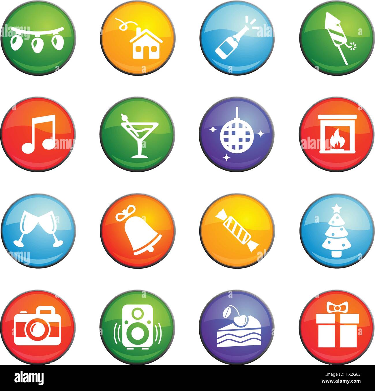new year vector icons for user interface design Stock Vector Image ...