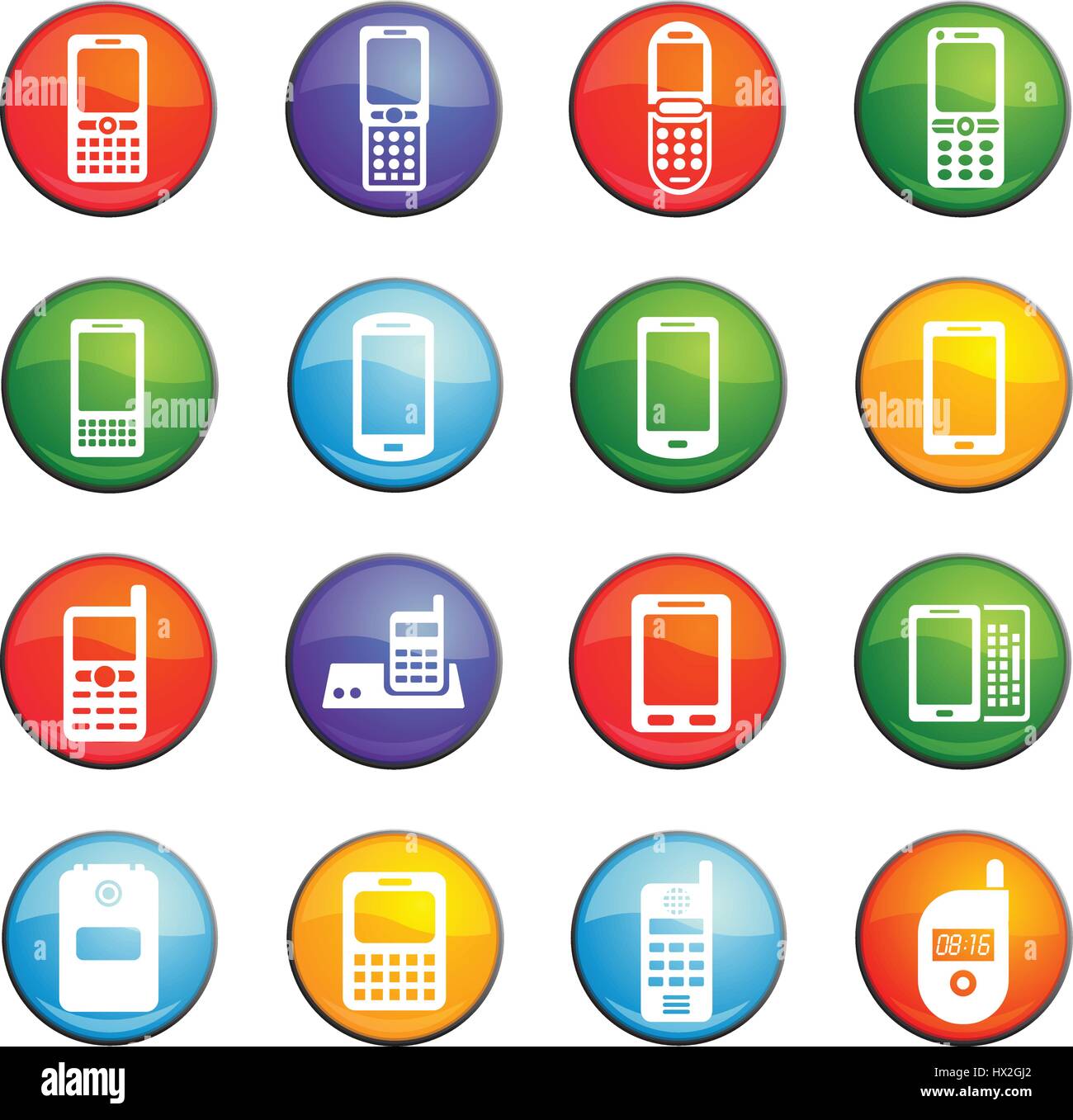 phone vector icons for user interface design Stock Vector Image & Art ...