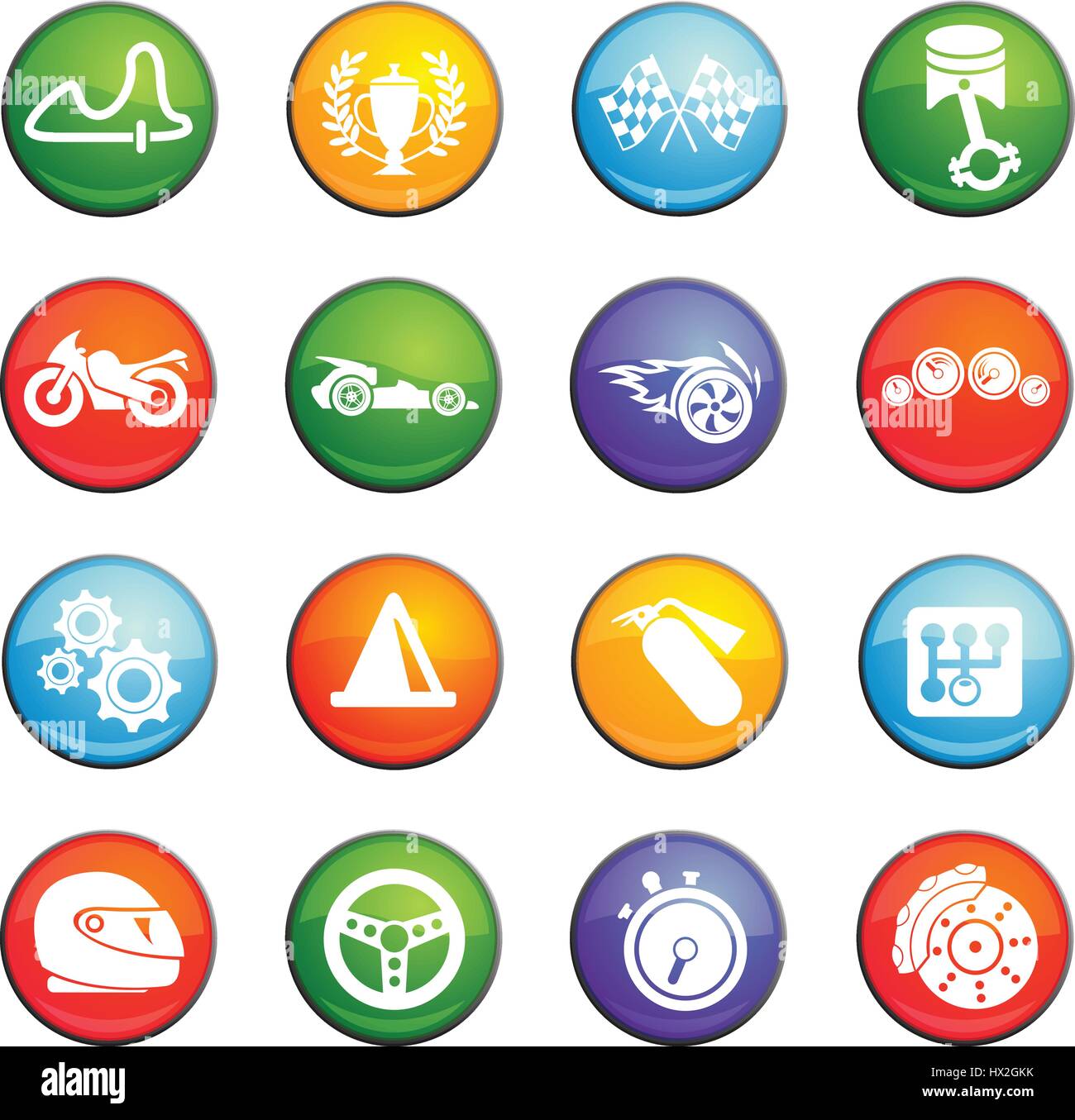 racing vector icons for user interface design Stock Vector Image & Art ...