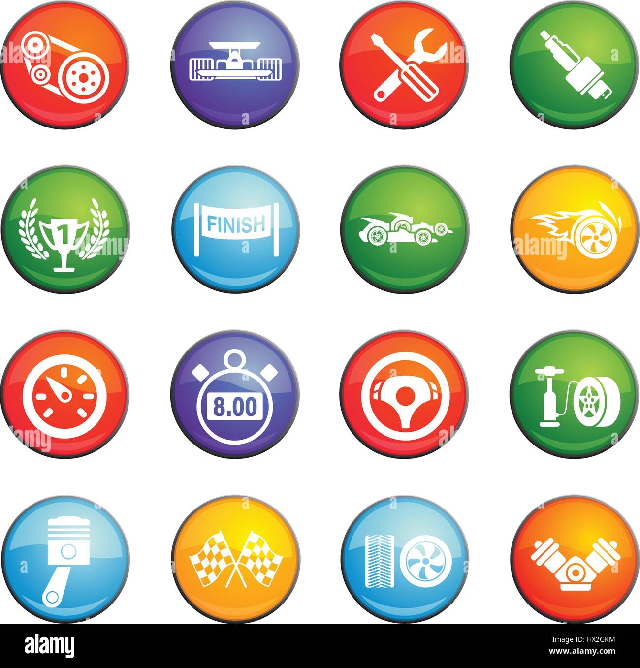 racing vector icons for user interface design Stock Vector Image & Art ...