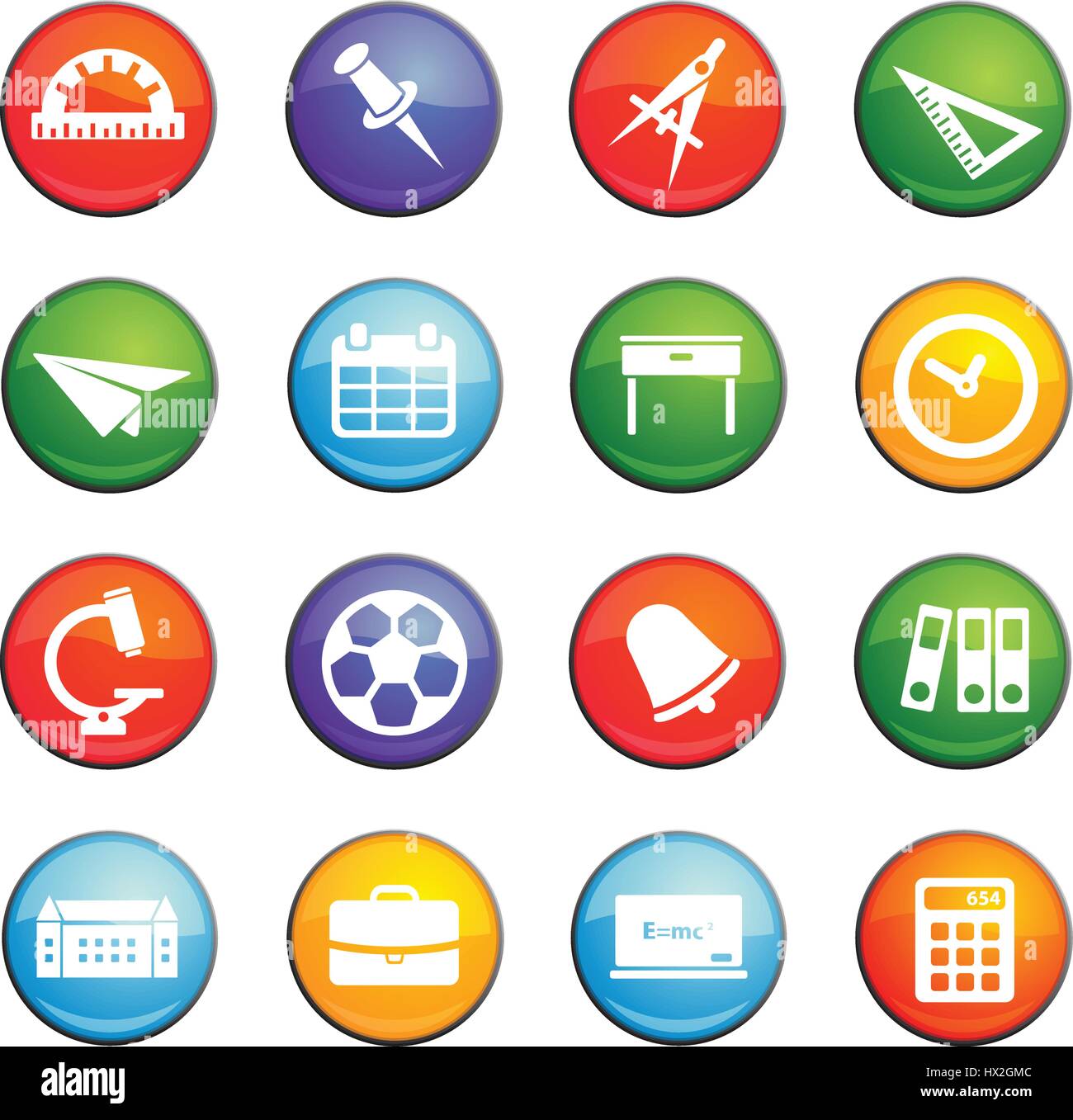 school vector icons for user interface design Stock Vector Image & Art ...