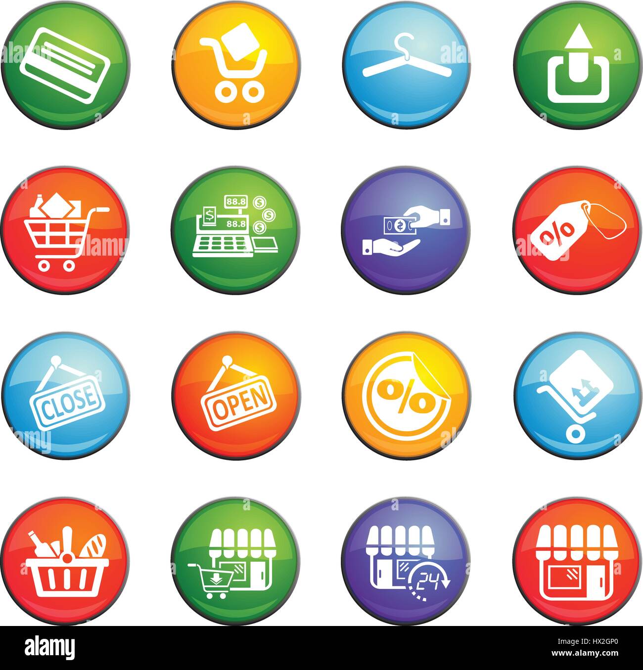 shopping vector icons for user interface design Stock Vector Image ...
