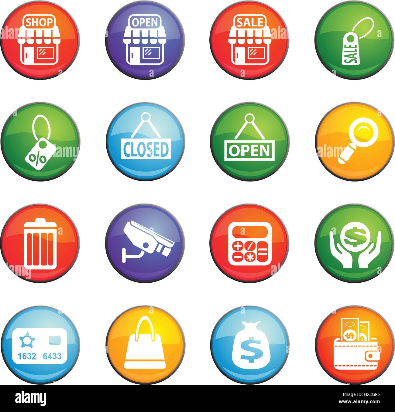 shopping vector icons for user interface design Stock Vector Image ...
