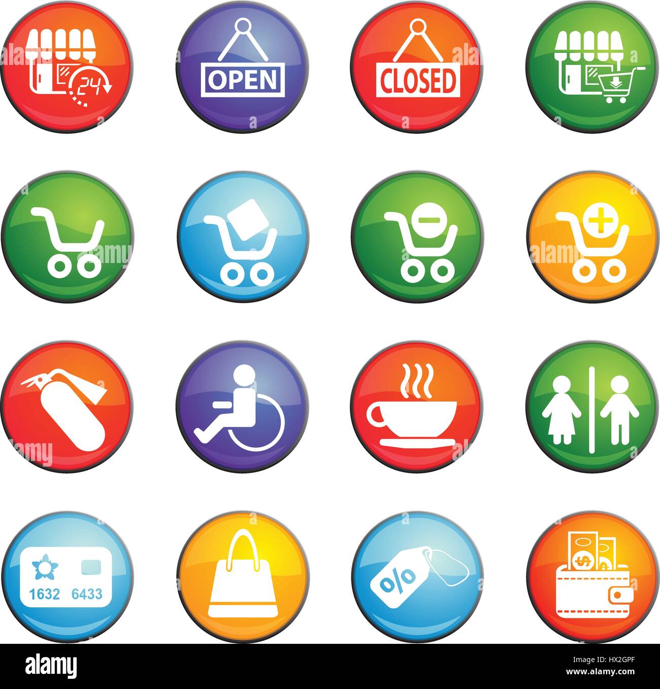 shopping vector icons for user interface design Stock Vector Image ...
