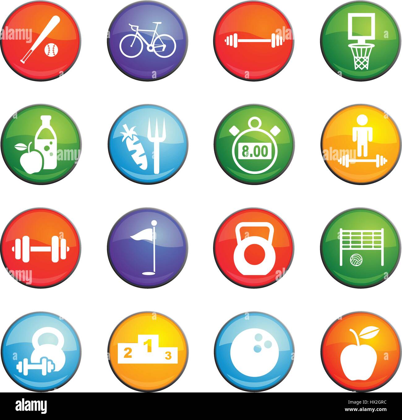 sport vector icons for user interface design Stock Vector Image & Art ...