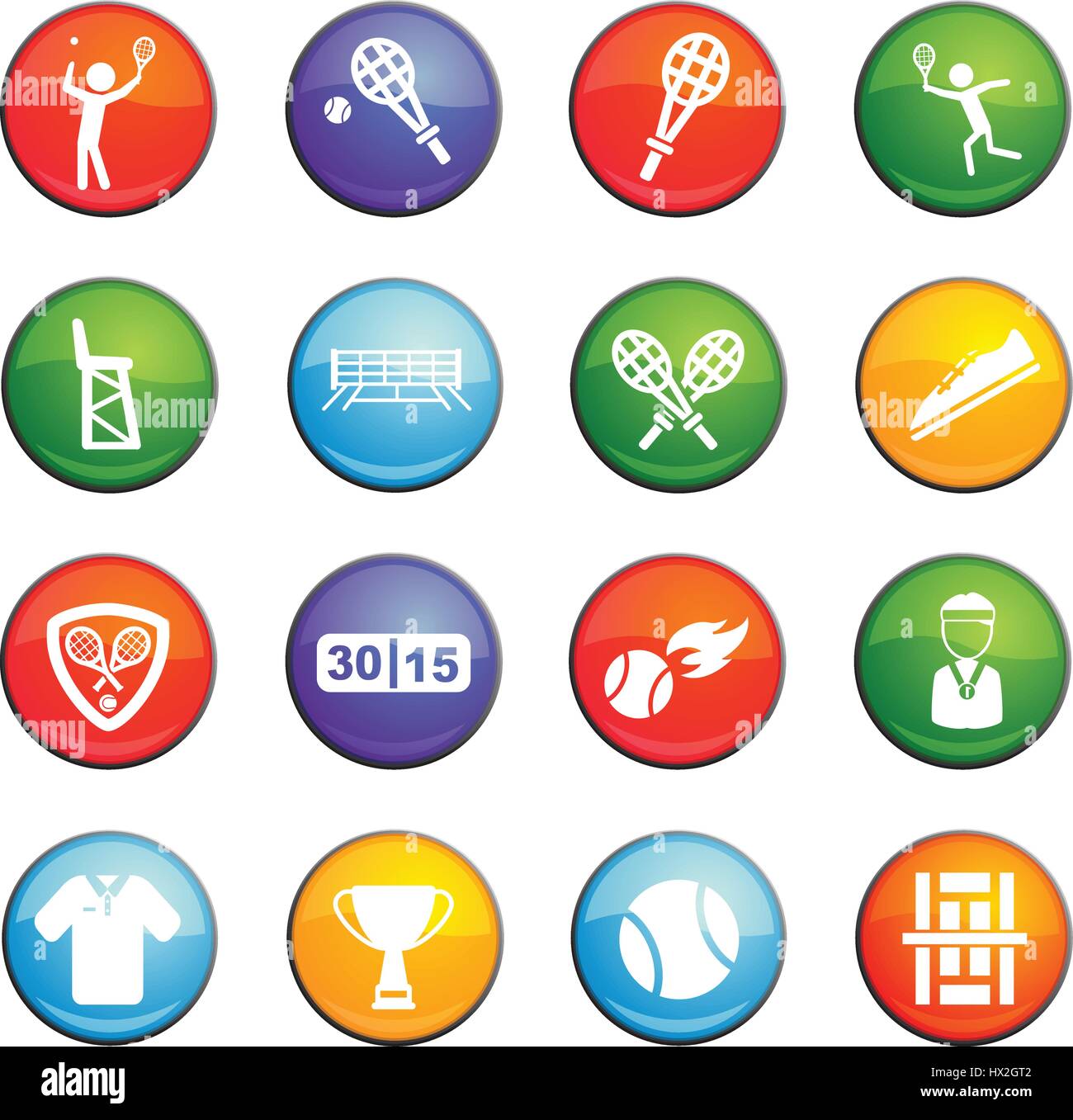 tennis vector icons for user interface design Stock Vector Image & Art ...