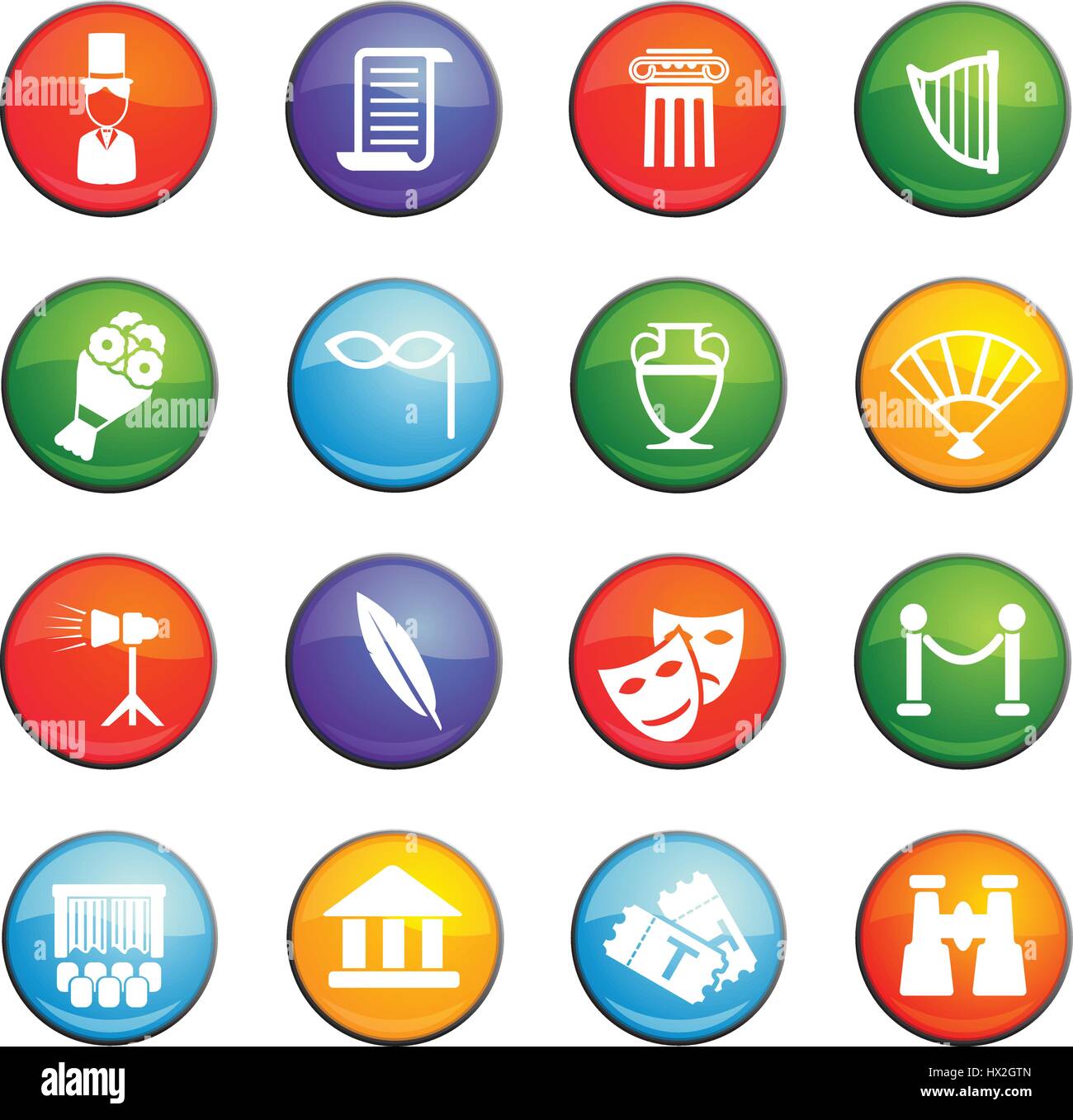 theater vector icons for user interface design Stock Vector Image & Art ...