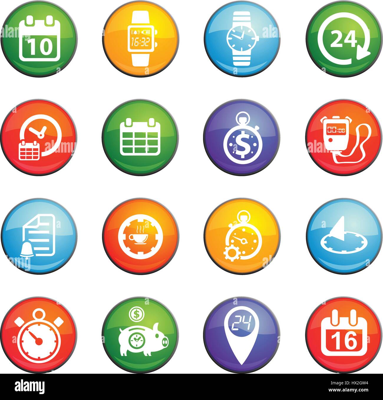 time vector icons for user interface design Stock Vector Image & Art ...