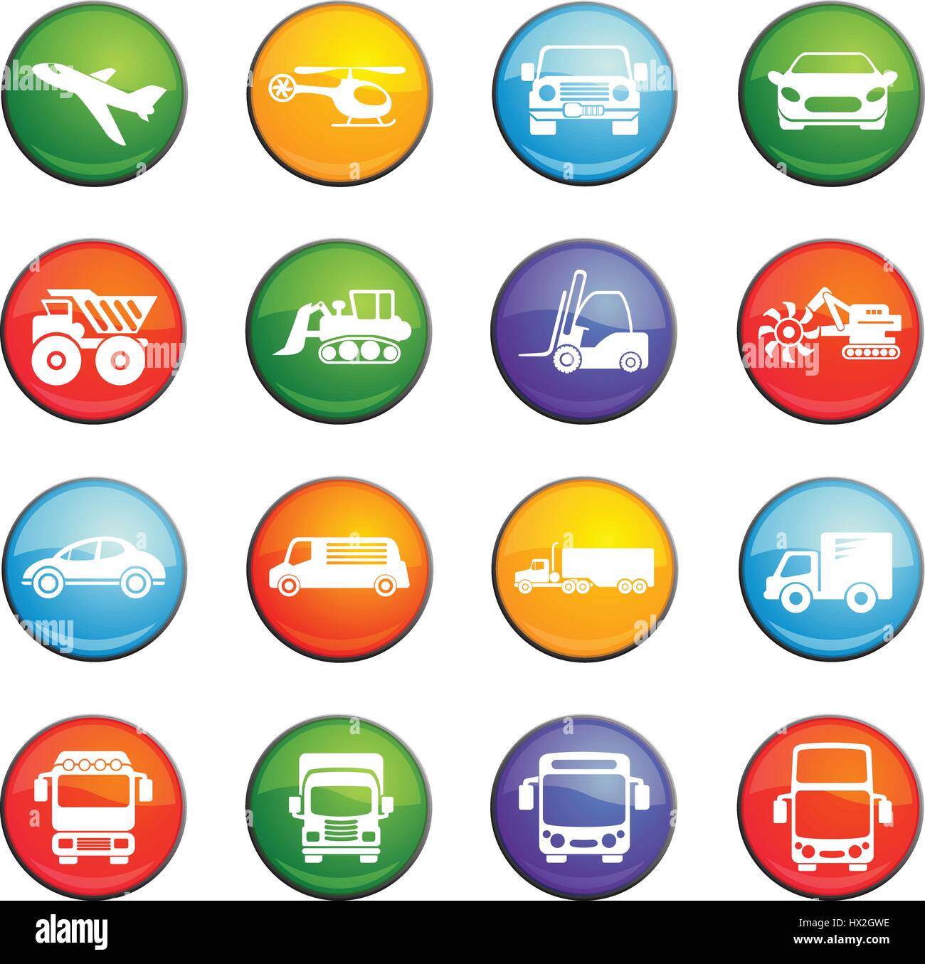 transport vector icons for user interface design Stock Vector Image ...