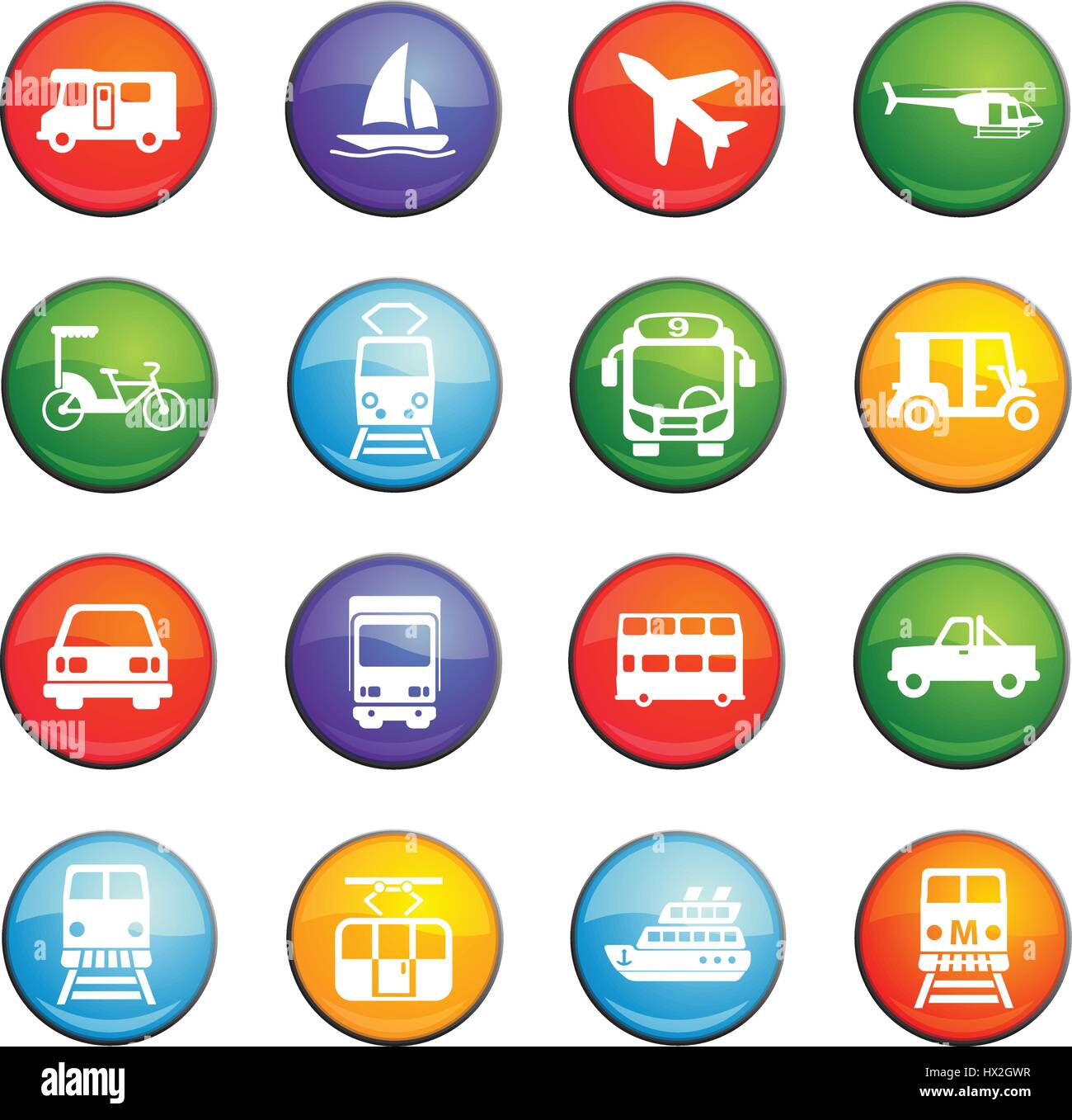 transport vector icons for user interface design Stock Vector Image ...