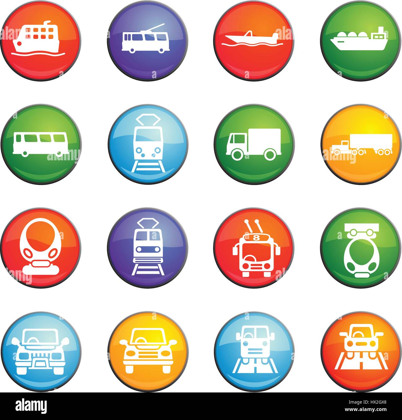 transport vector icons for user interface design Stock Vector Image ...