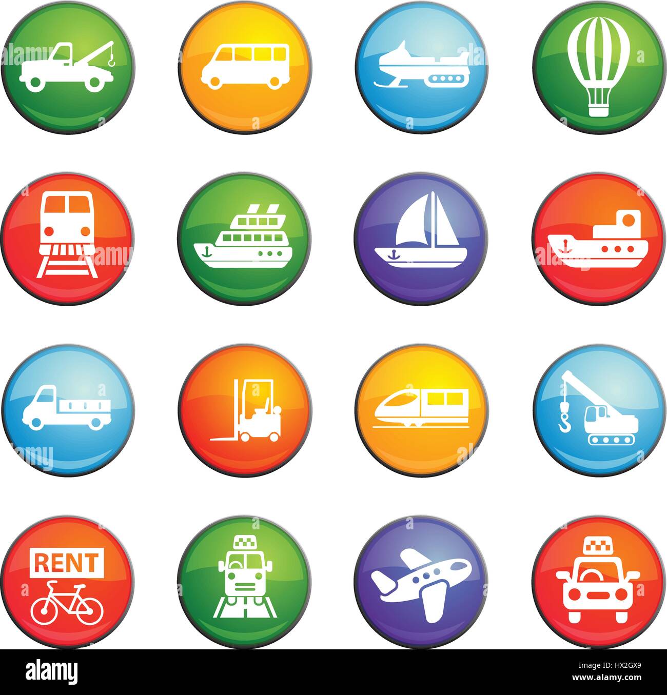 transport vector icons for user interface design Stock Vector Image ...