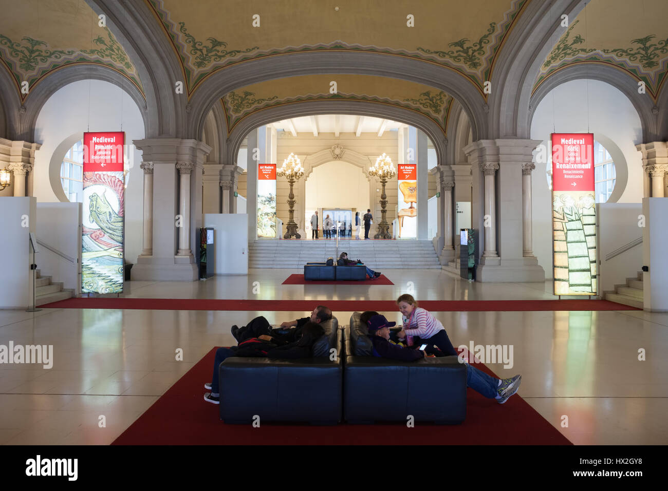 National Art Museum of Catalonia interior hall in city of Barcelona ...