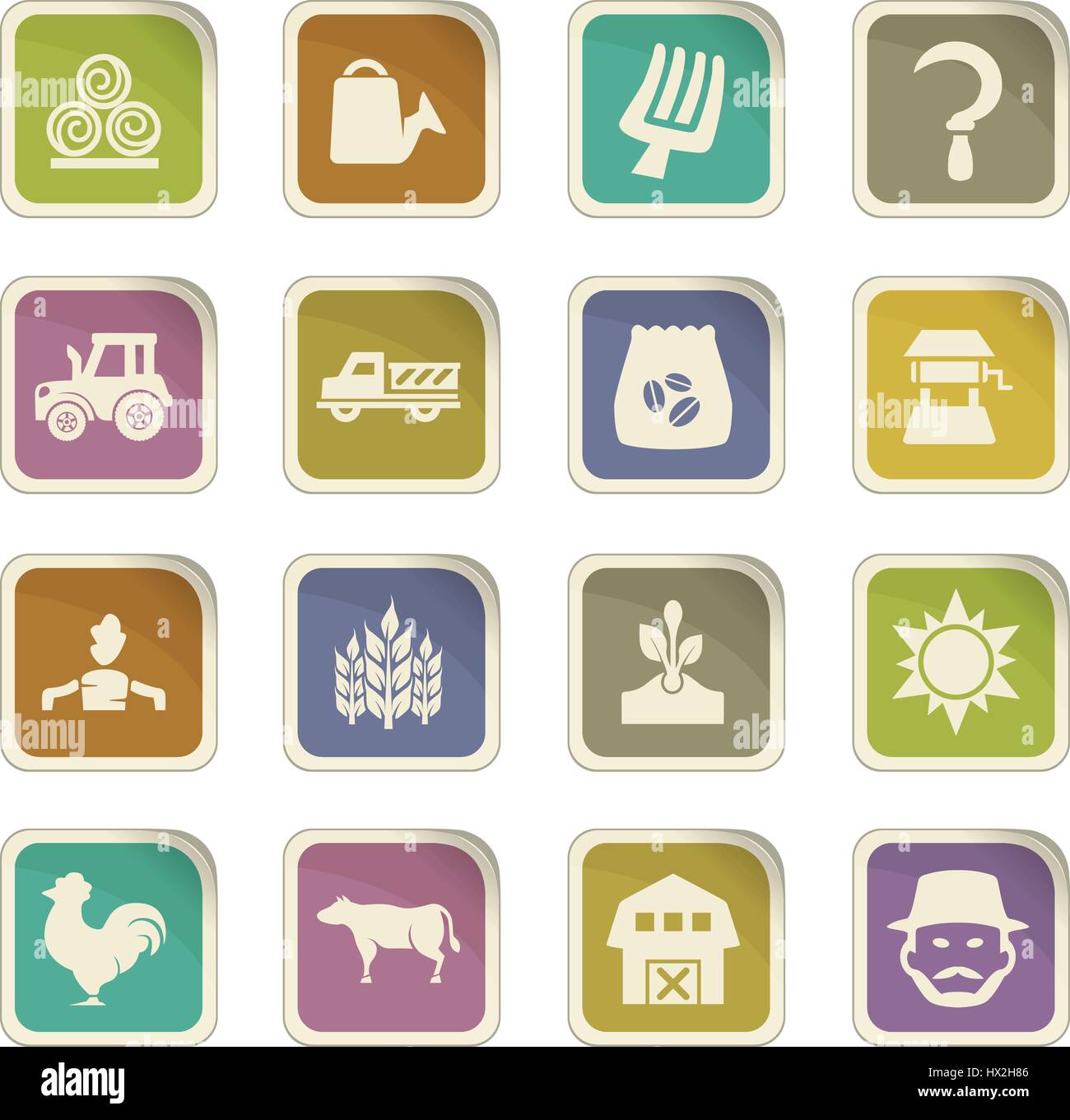 Agriculture and farming icon set for web sites and user interface Stock ...