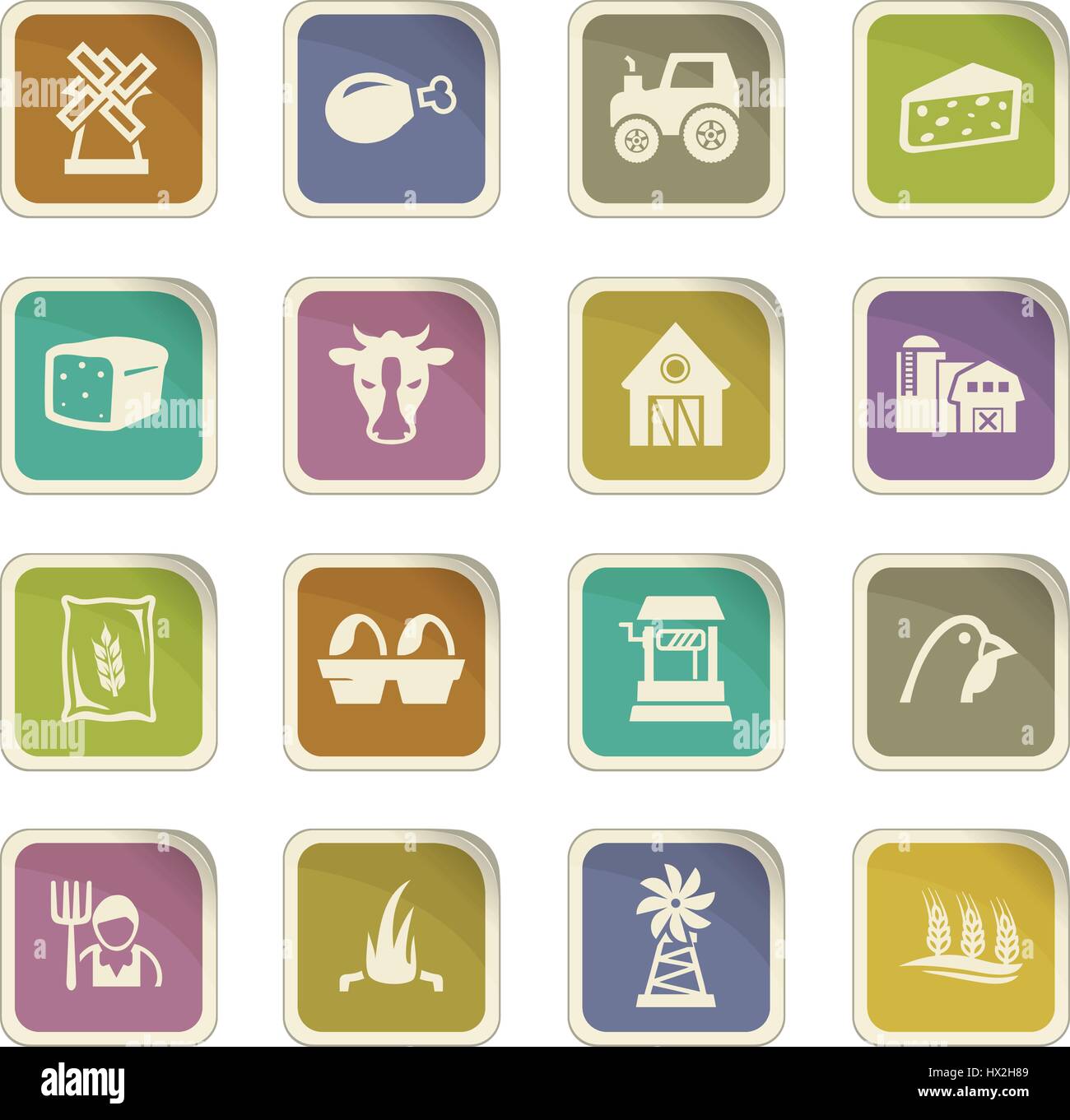 Agriculture and farming icon set for web sites and user interface Stock ...