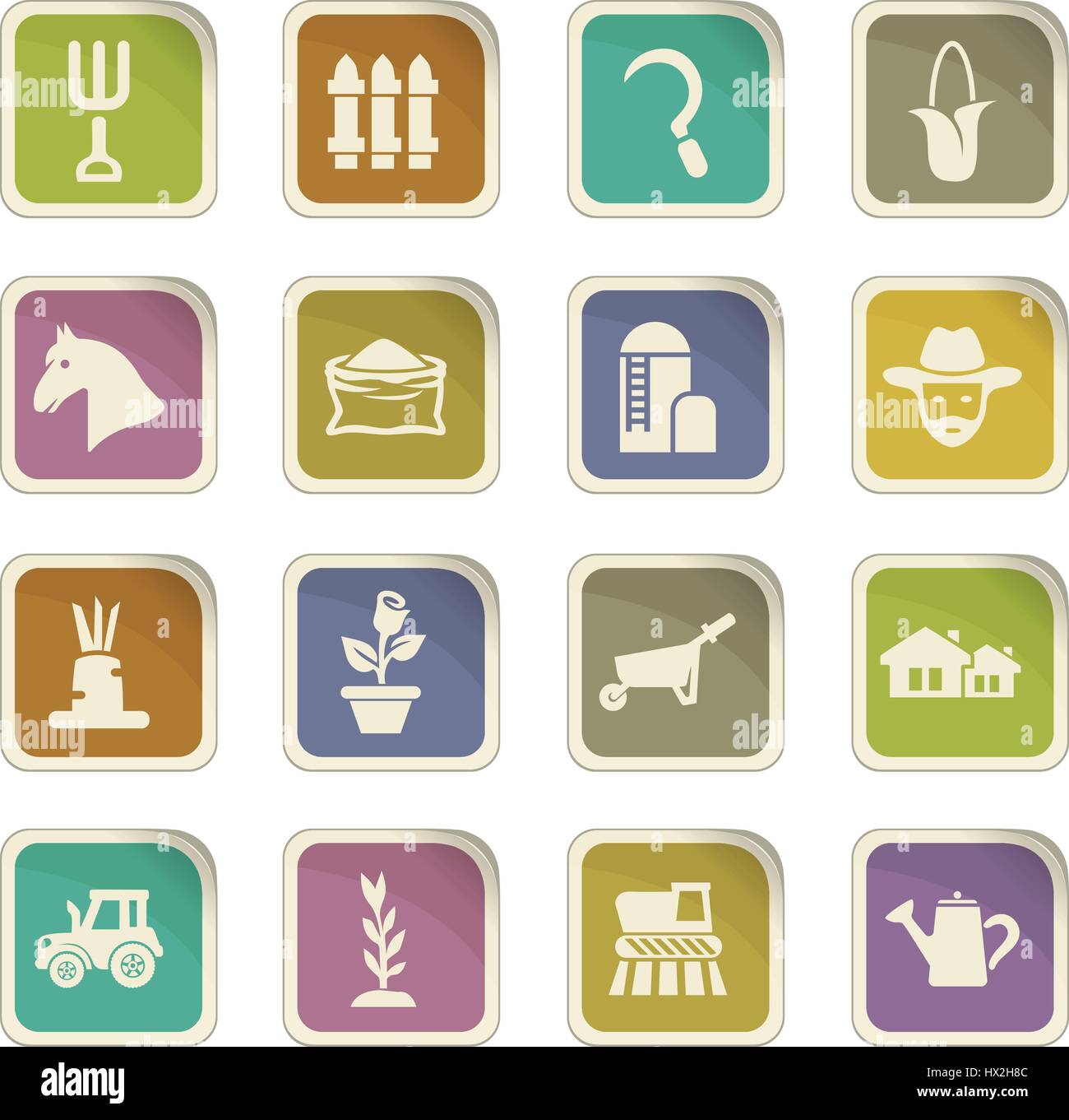 Agricultural icons set for web sites and user interface Stock Vector ...