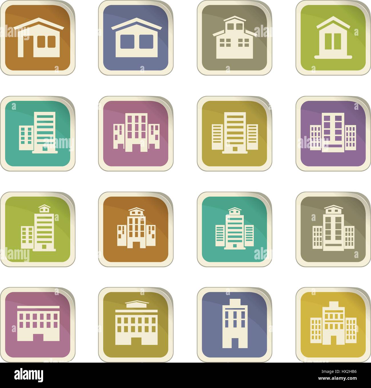 Buildings icon set for web sites and user interface Stock Vector Image ...