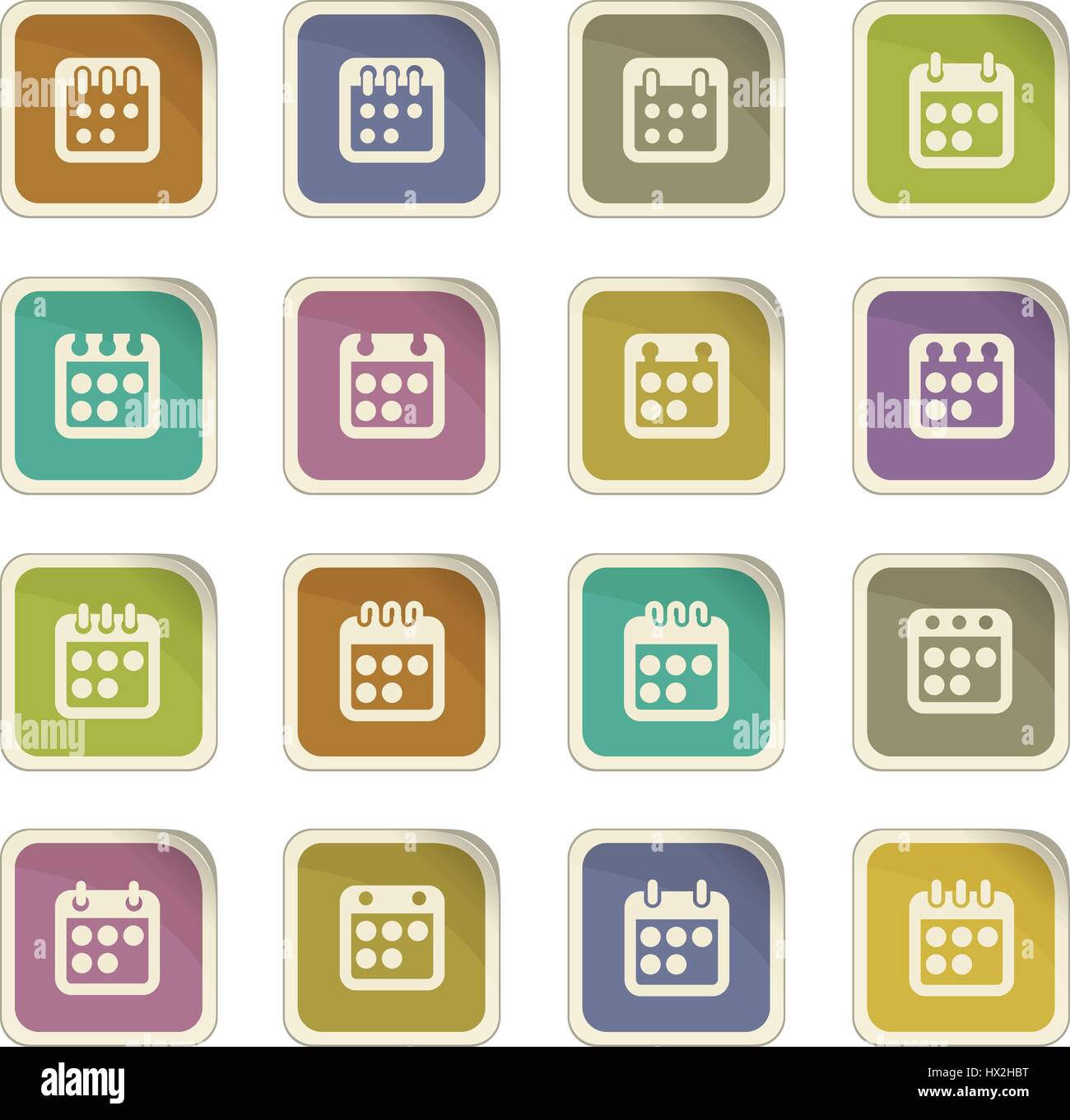 Calendar icon set for web sites and user interface Stock Vector Image ...