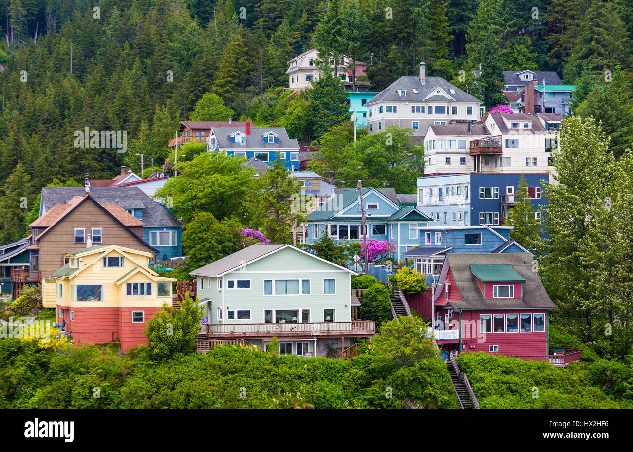 Colorful Buildings in Ketchikan Alaska Stock Photo - Alamy