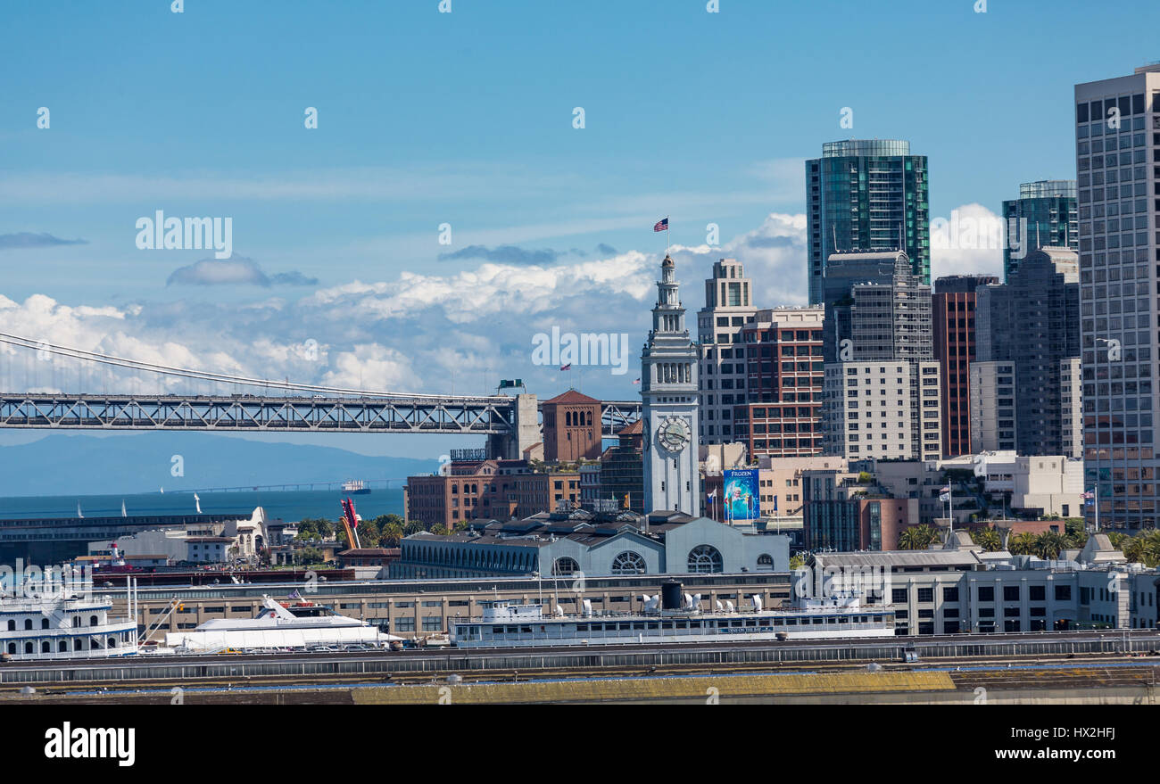 View of Embarcadero and Bay Bridge in San Francisco Stock Photo - Alamy