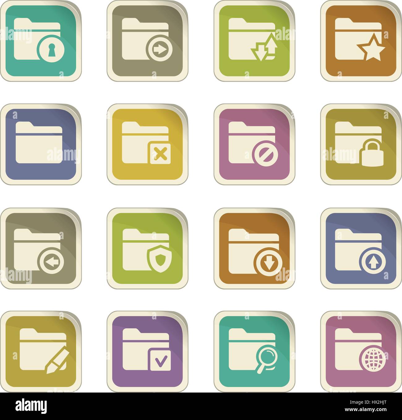 Folders icon set for web sites and user interface Stock Vector Image ...