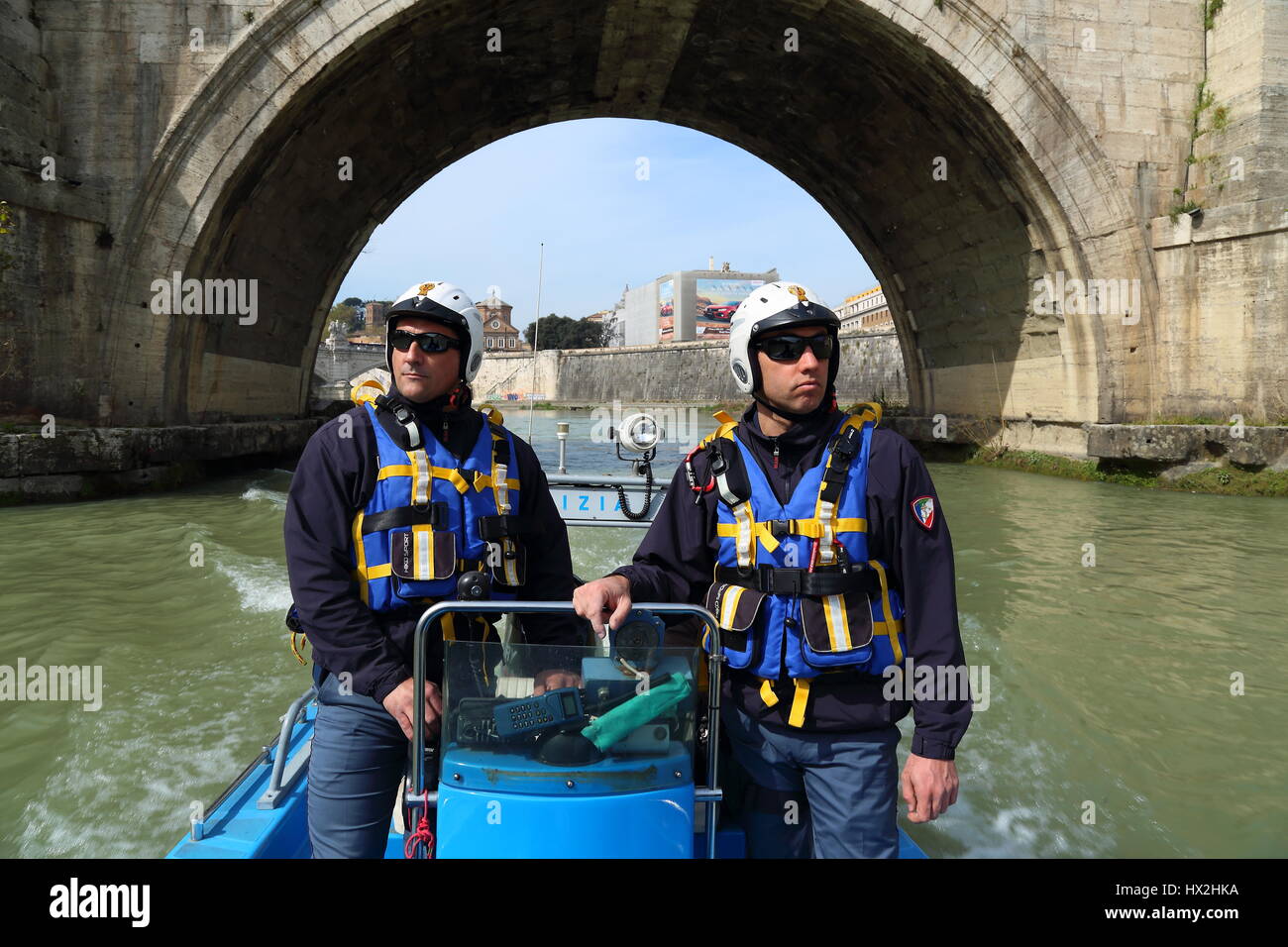 Roma, Italy. 24th Mar, 2017. Security controls by Italian State Police ...