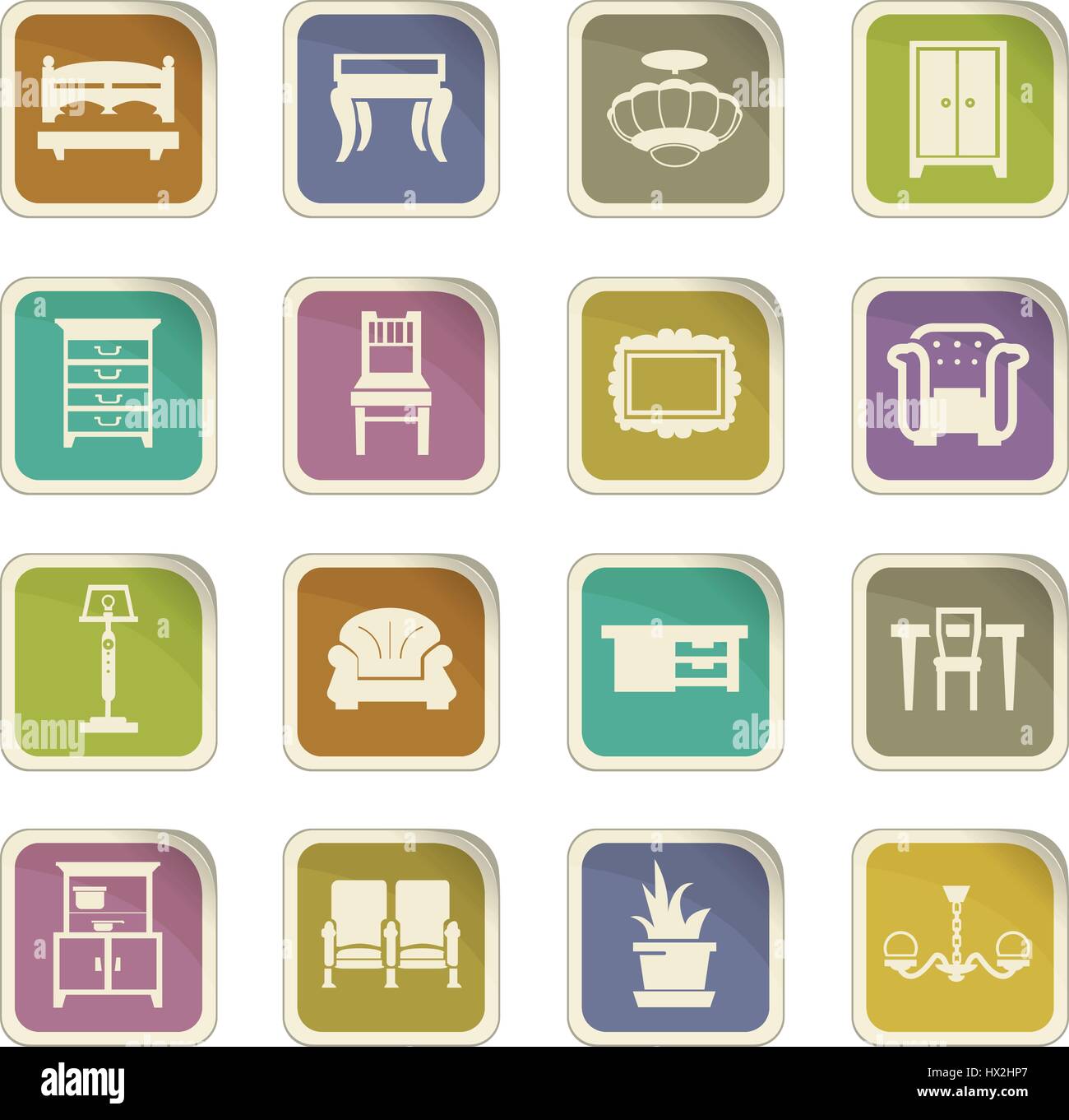 Furniture icon set for web sites and user interface Stock Vector Image ...
