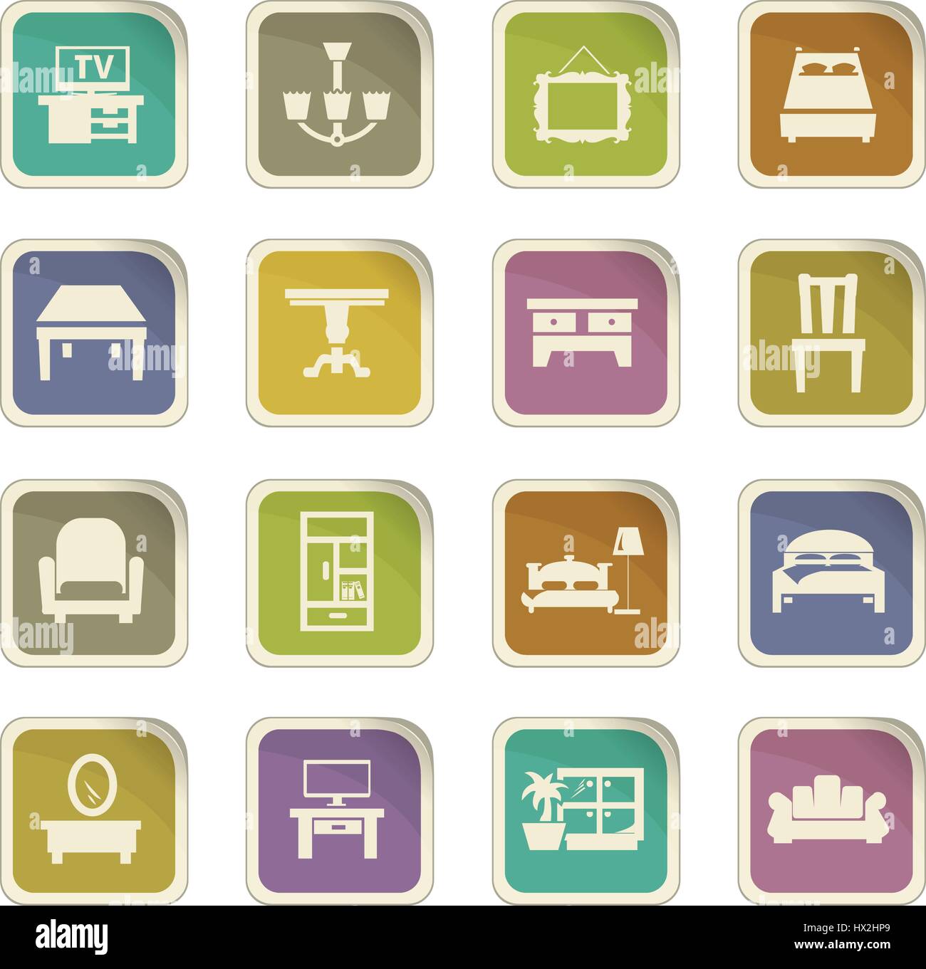 Furniture icon set for web sites and user interface Stock Vector Image ...