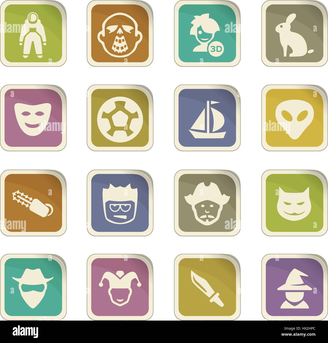 Set of movie genres black icons isolated on white. Vector illustration ...