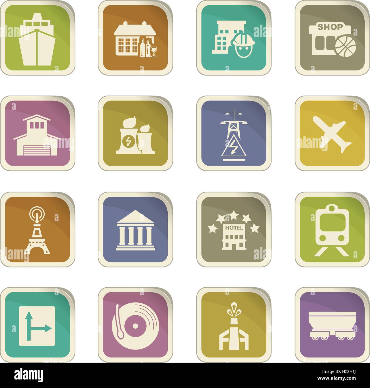 Infrastucture of the city icon set for web sites and user interface ...