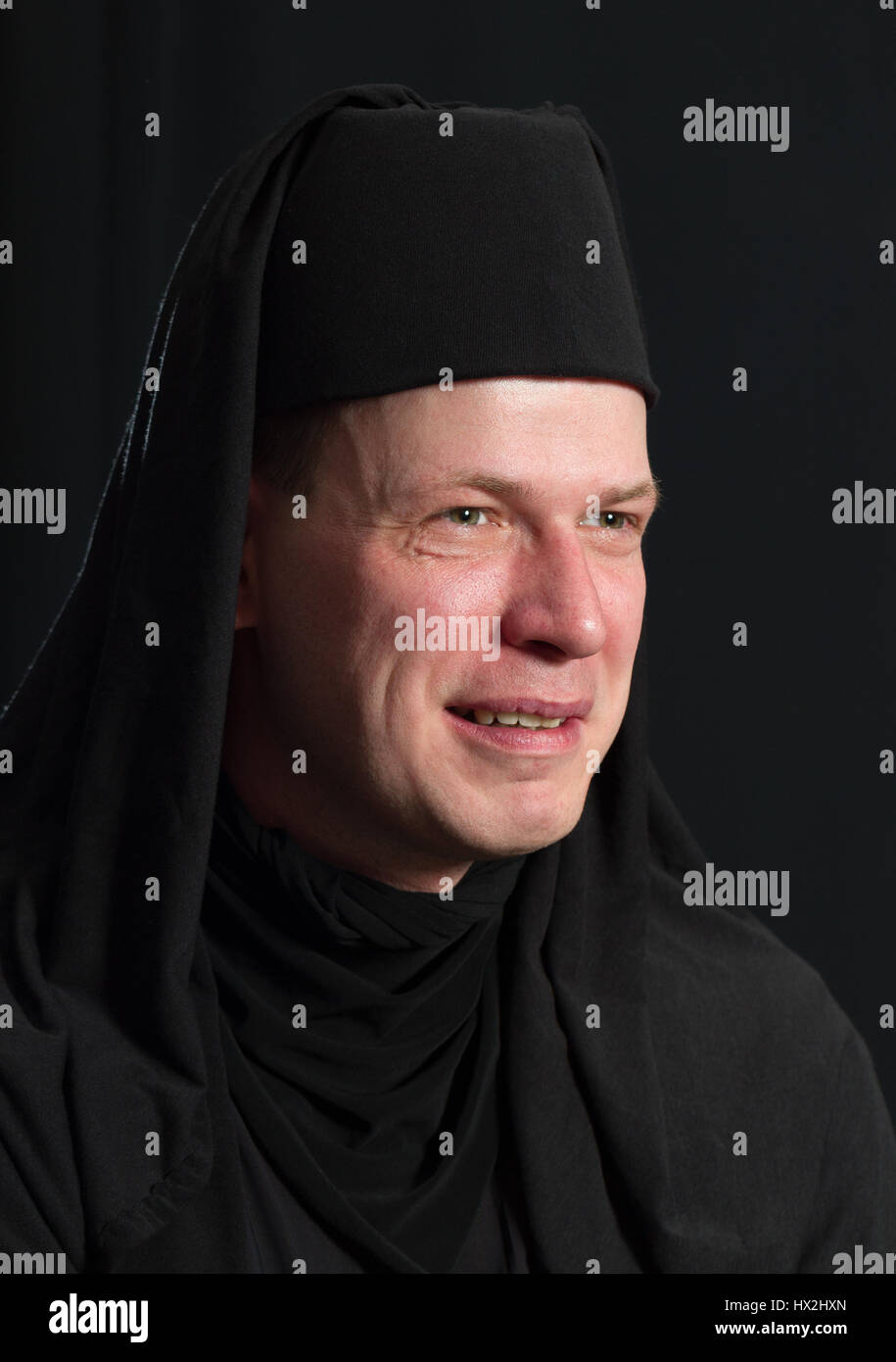 Man black robe cape caucasian hi-res stock photography and images - Alamy