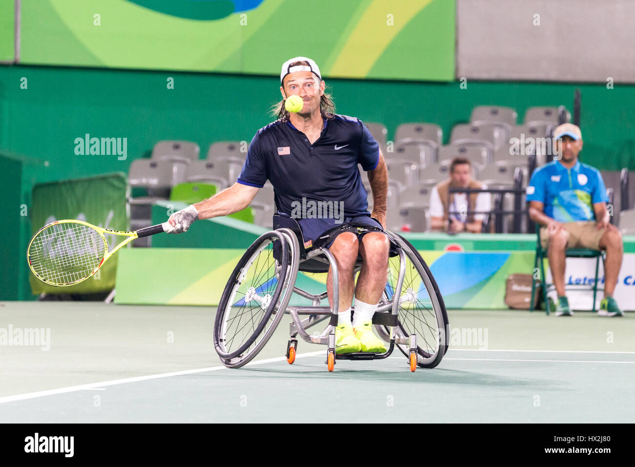Wheelchair tennis competition during Rio 2016 Paralympic Games Stock ...