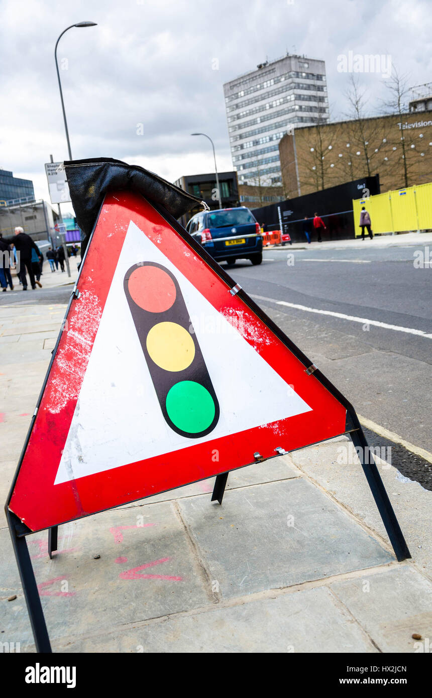 The temporary triangle hi-res stock photography and images - Alamy