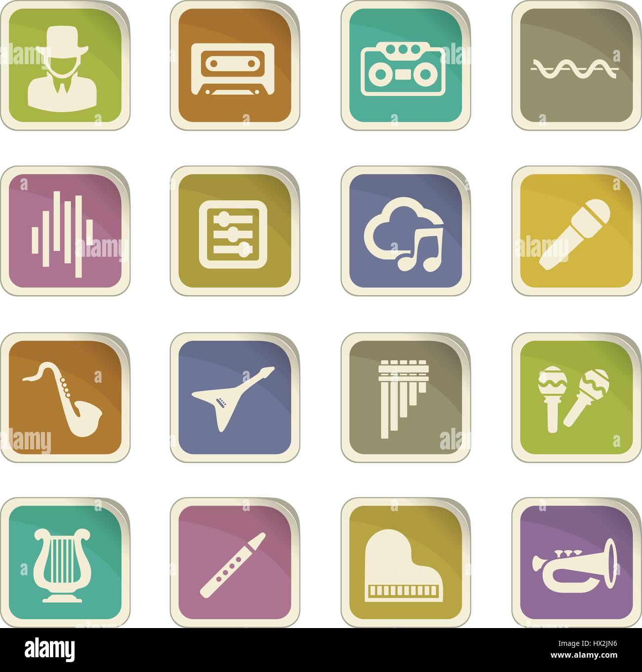 Music icon set for web sites and user interface Stock Vector Image ...