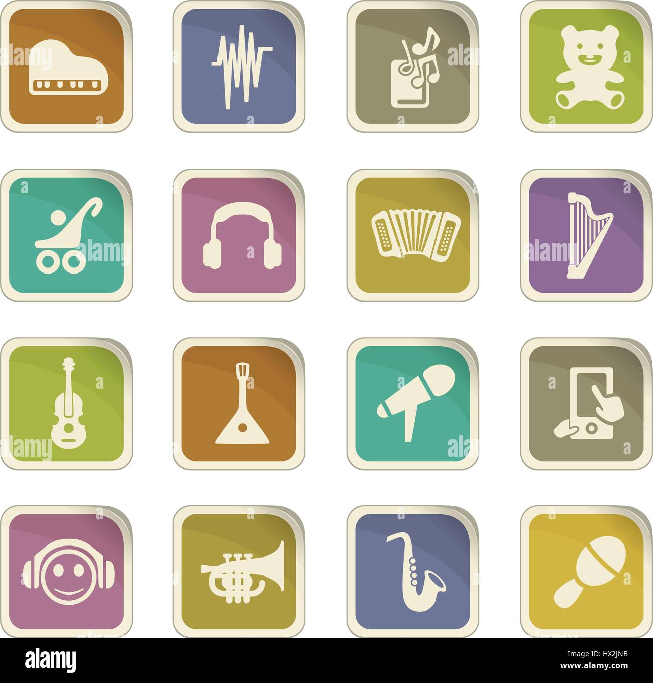 Childrens toys icon set for web sites and user interface Stock Vector ...