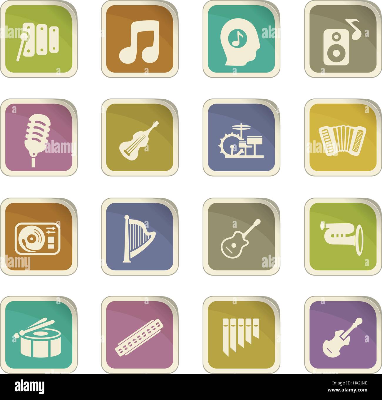 Music icon set for web sites and user interface Stock Vector Image ...