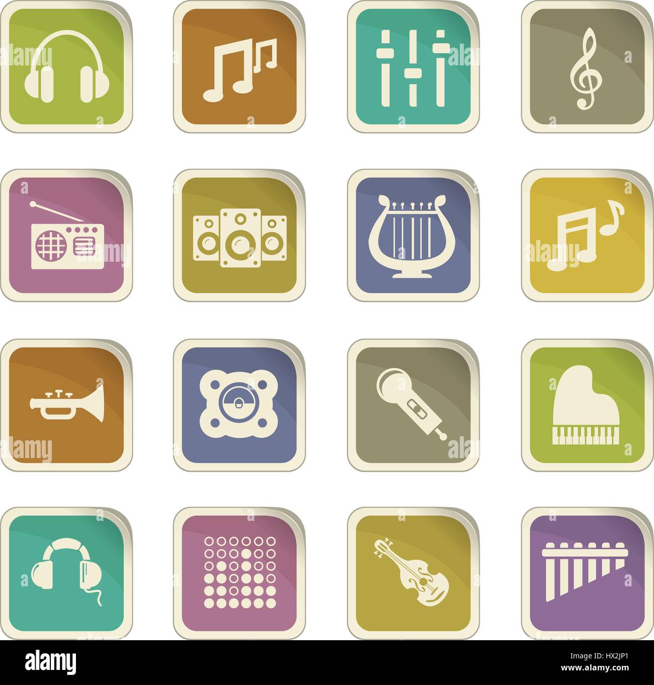 Music icon set for web sites and user interface Stock Vector Image ...