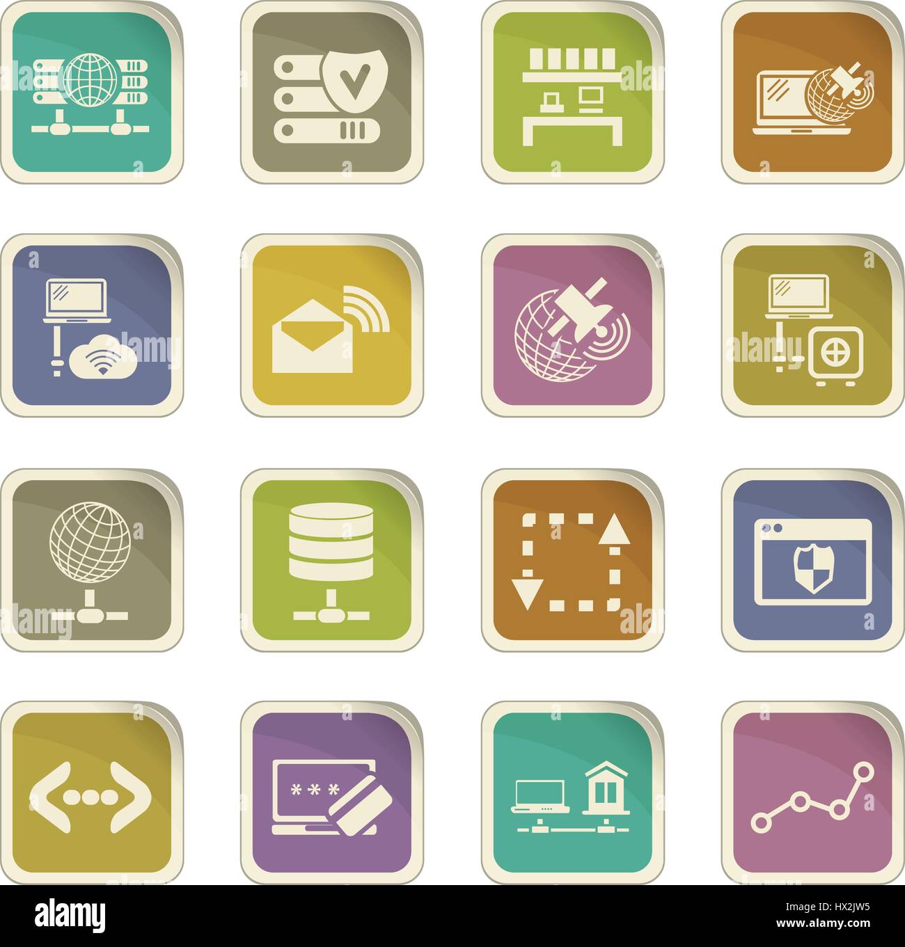 Internet, server, network icon set for web sites and user interface ...