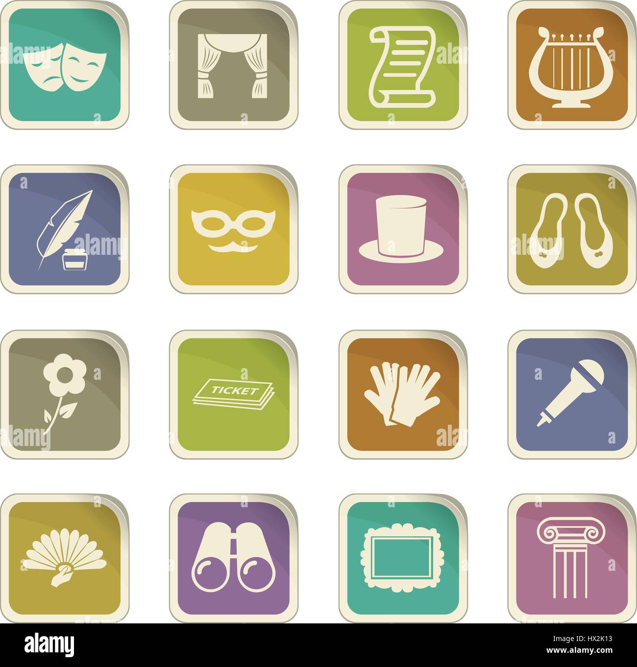Theater icon set for web sites and user interface Stock Vector Image ...