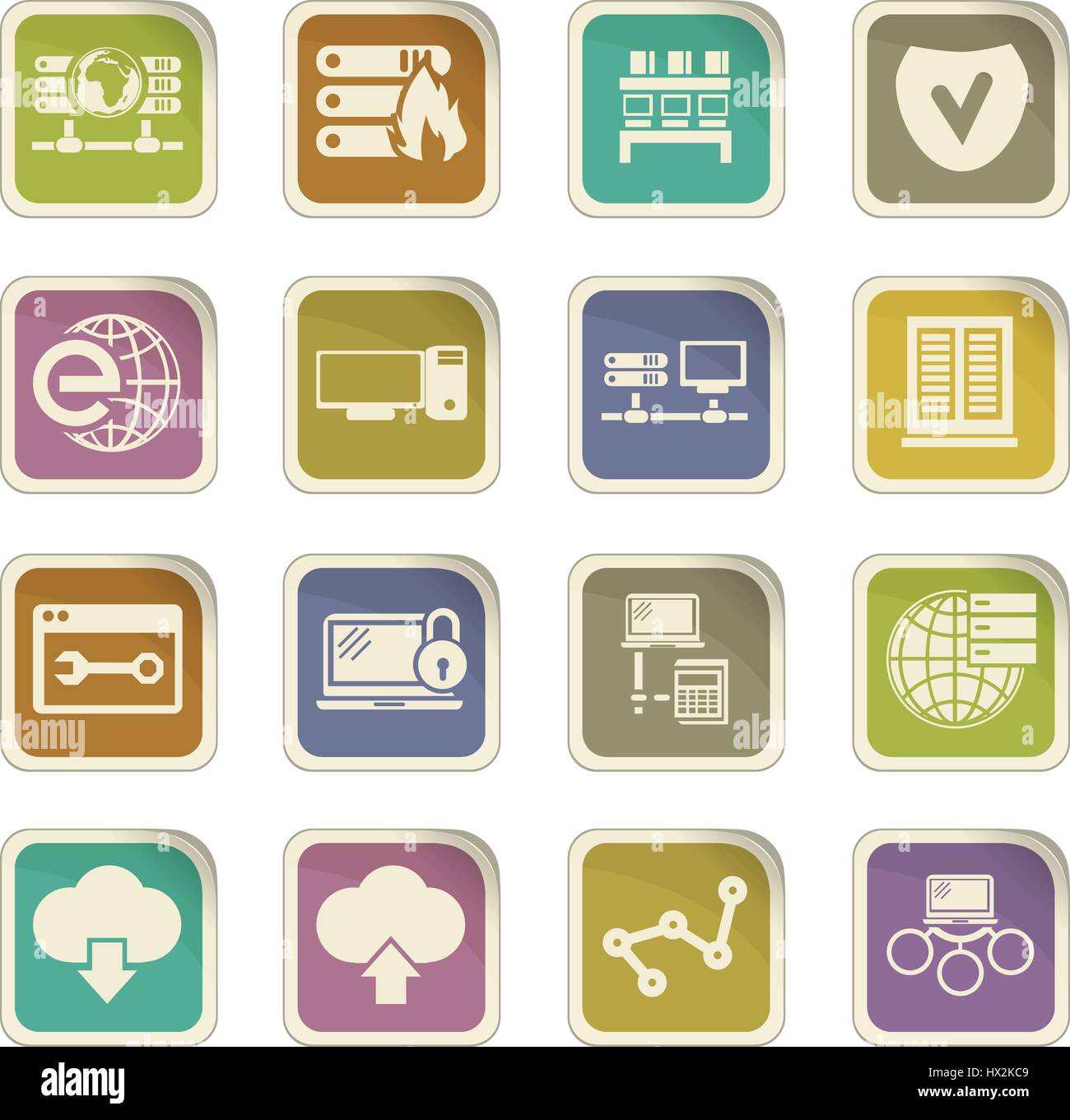 Internet, server, network icon set for web sites and user interface ...