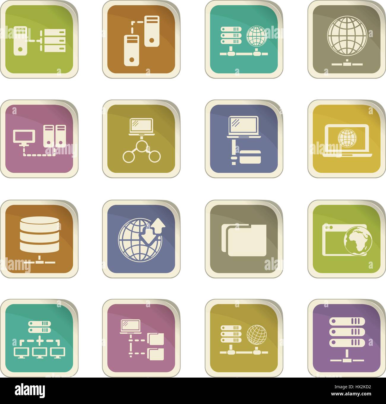 Internet, server, network icon set for web sites and user interface ...