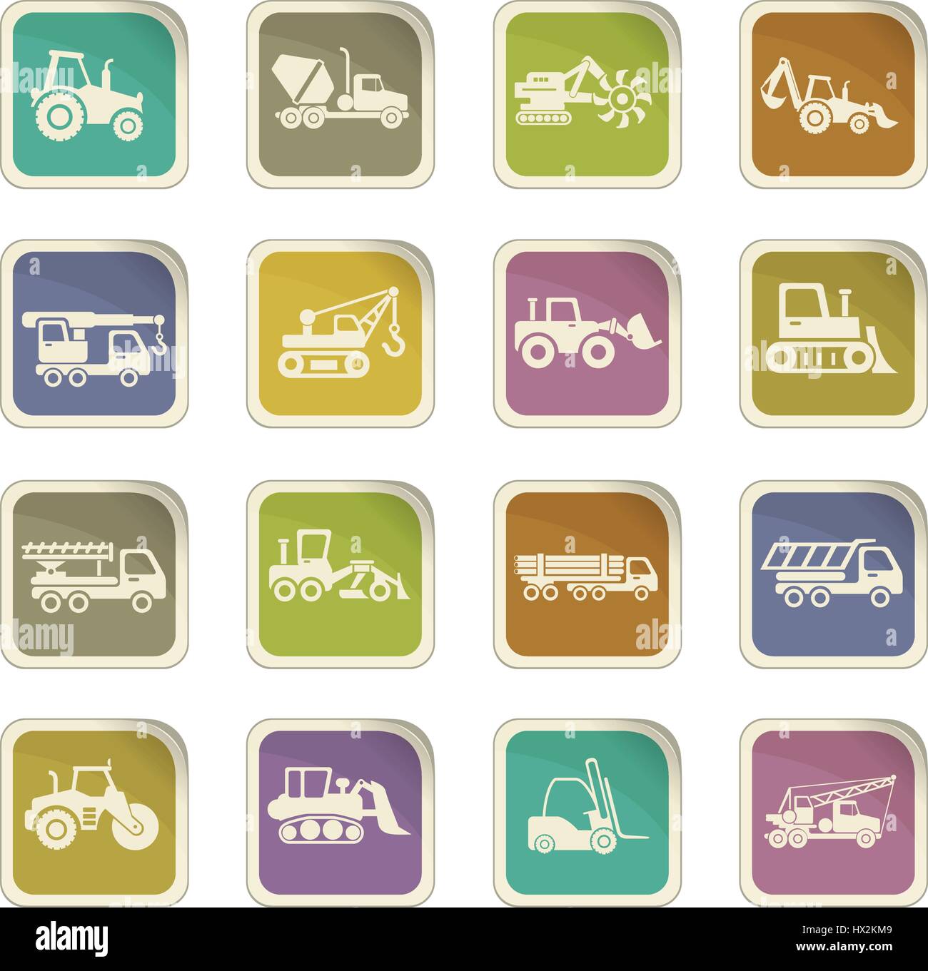 industrial transport vector icons for user interface design Stock ...