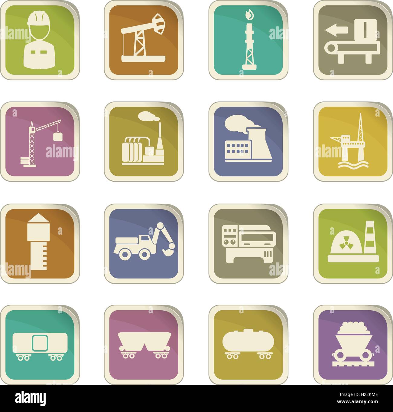 industry vector icons for user interface design Stock Vector Image ...