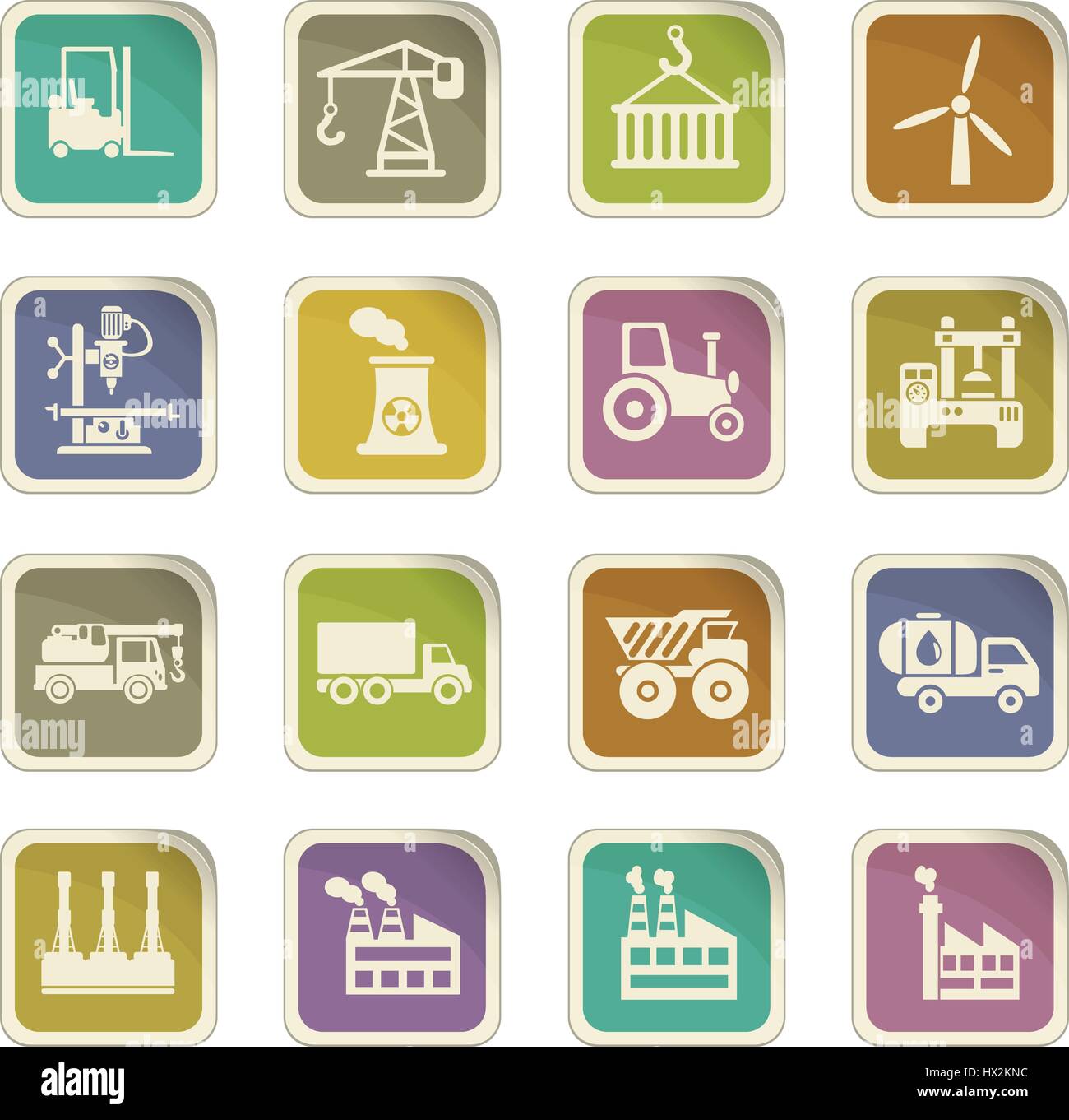 industry vector icons for user interface design Stock Vector Image ...