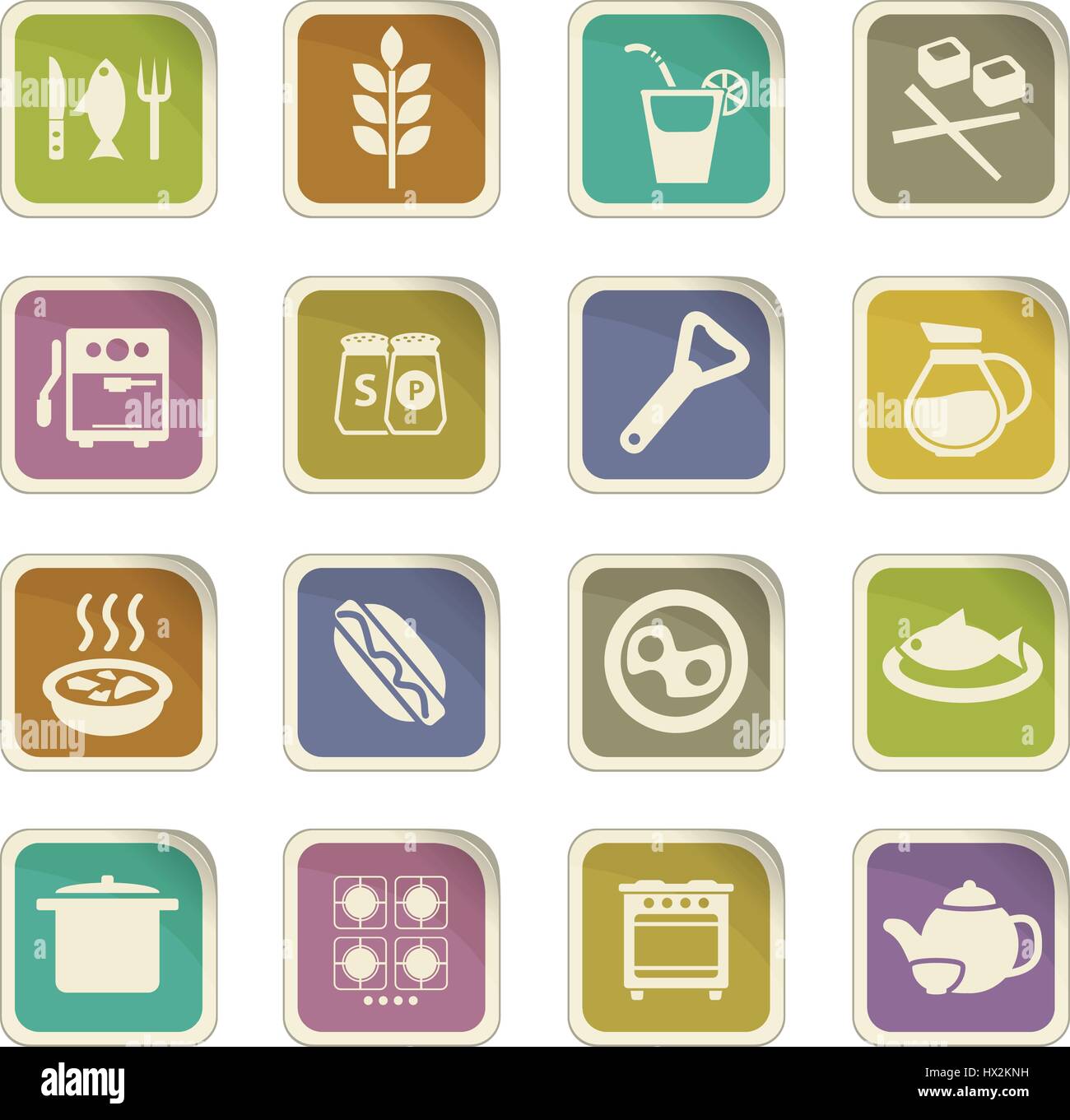 kitchen vector icons for user interface design Stock Vector Image & Art ...
