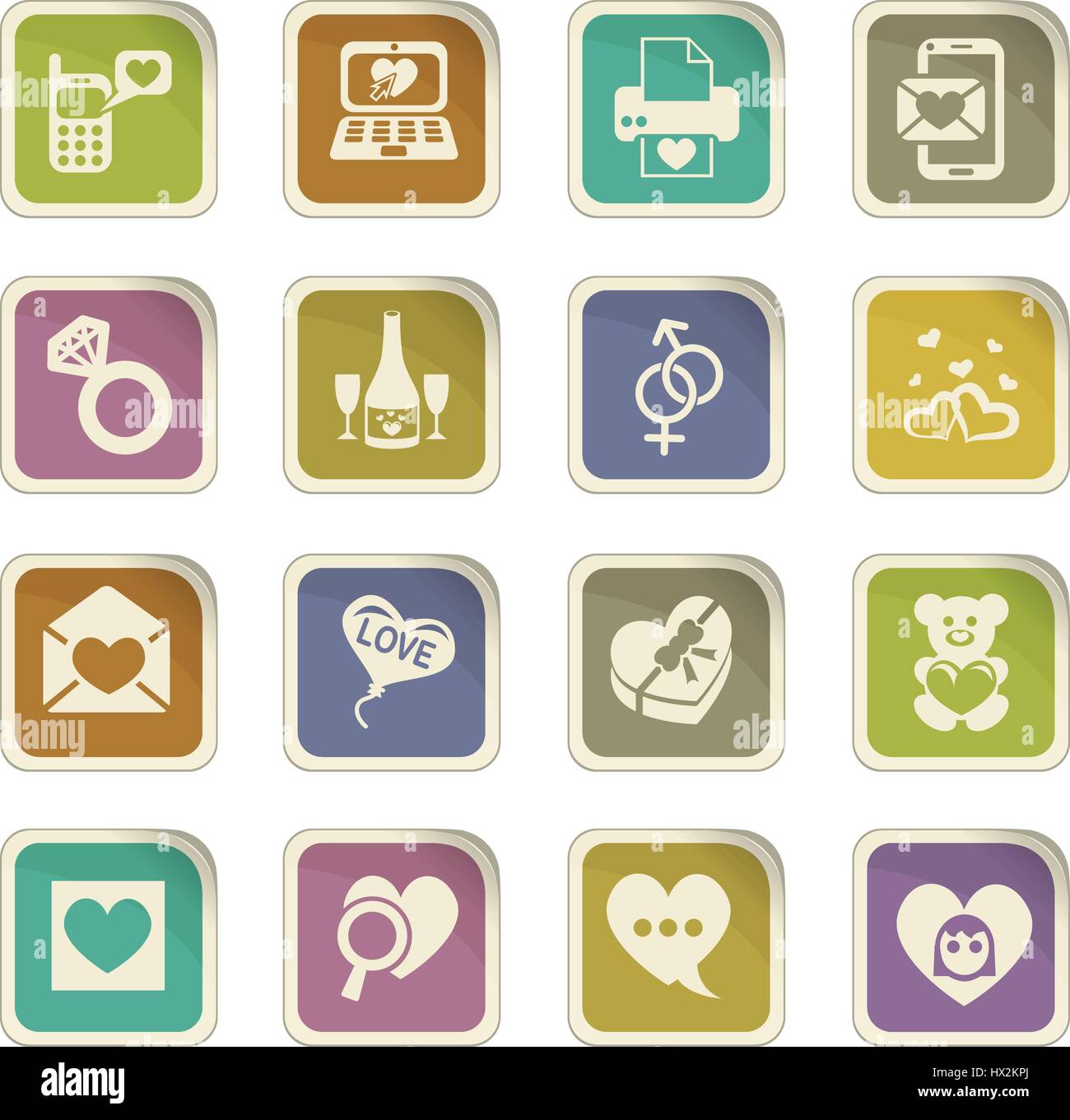 love vector icons for user interface design Stock Vector Image & Art ...