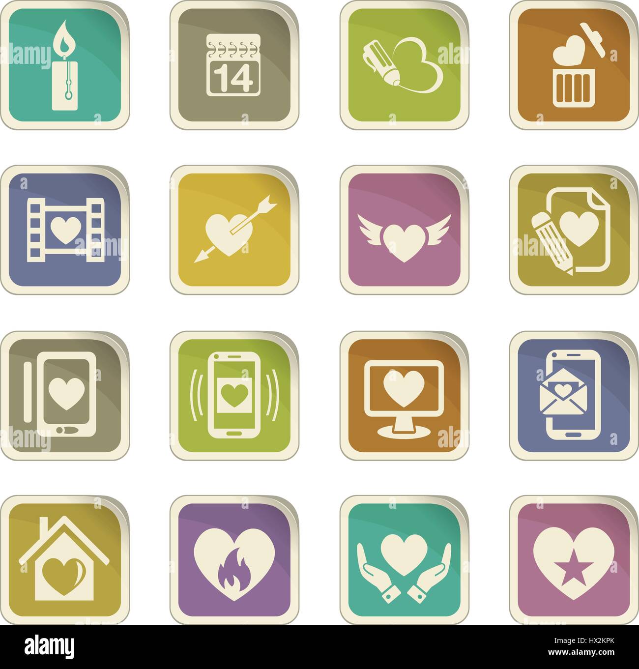 love vector icons for user interface design Stock Vector Image & Art ...