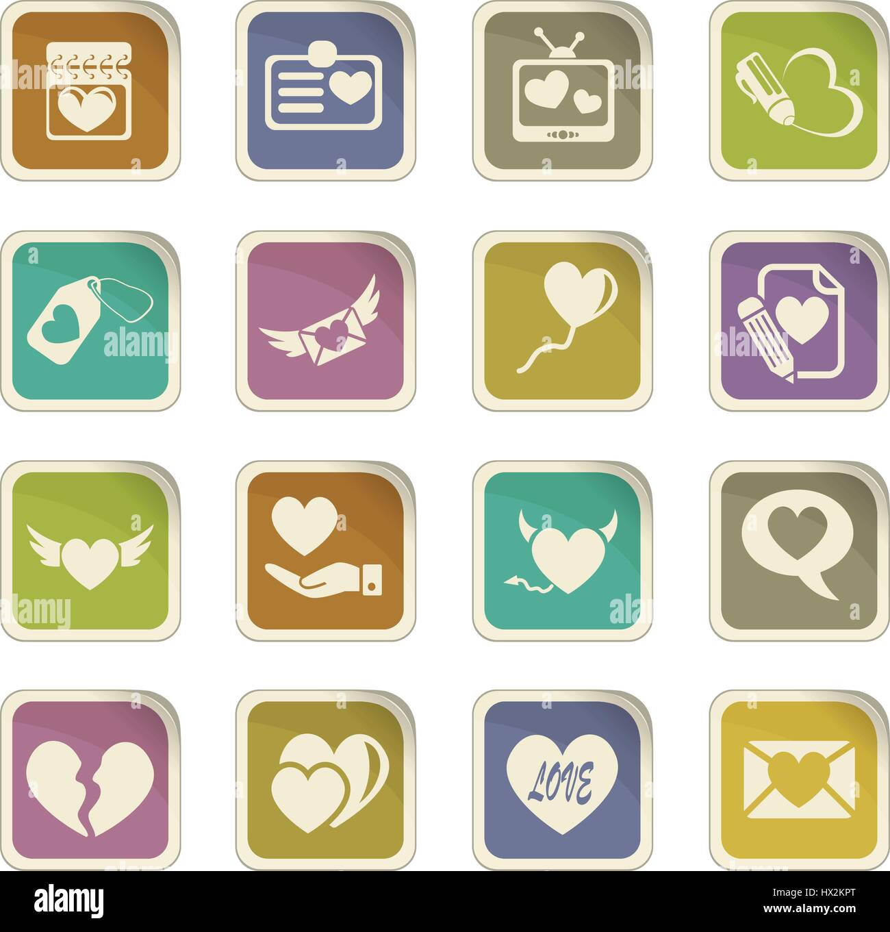 love vector icons for user interface design Stock Vector Image & Art ...