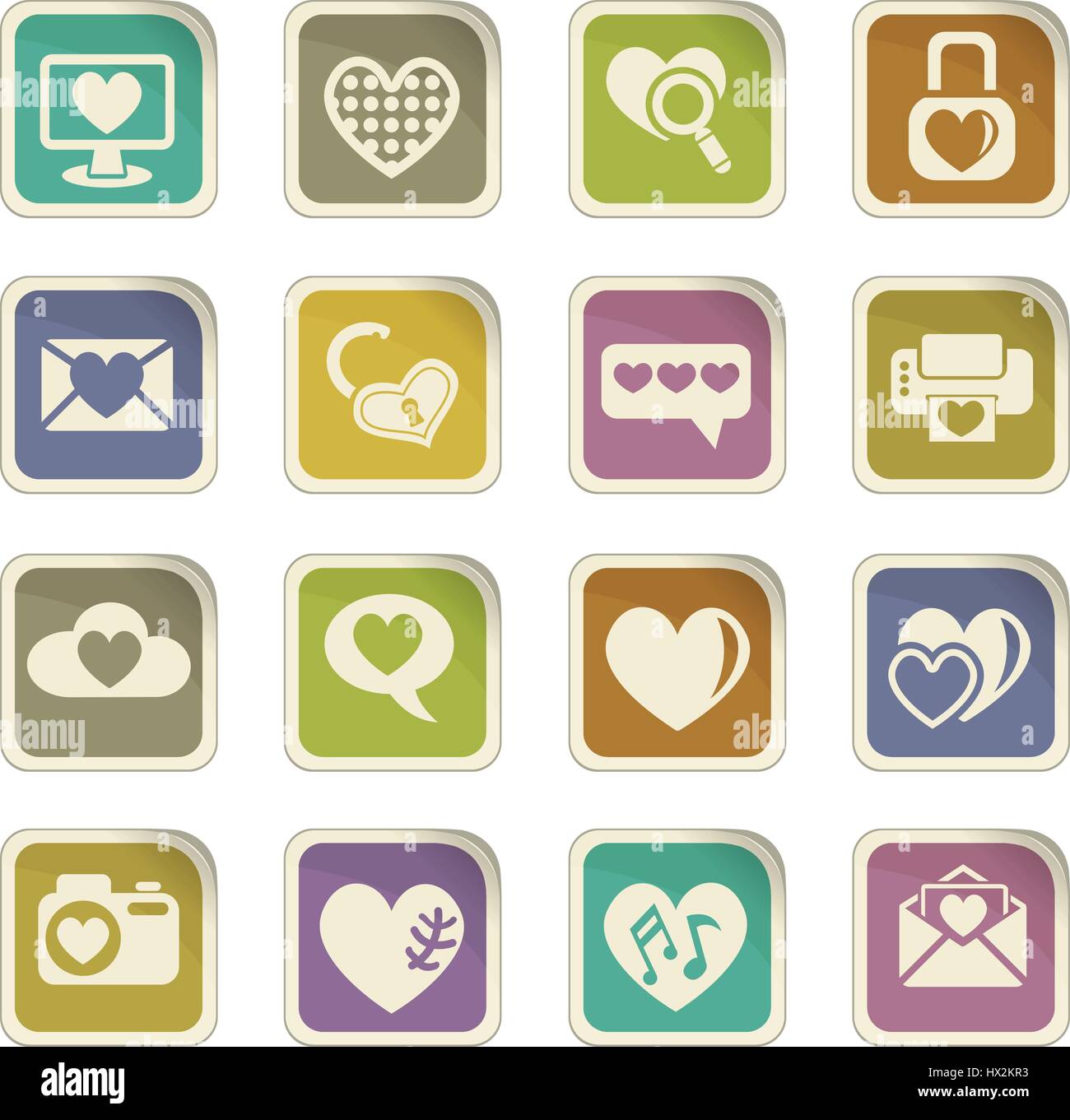 love vector icons for user interface design Stock Vector Image & Art ...
