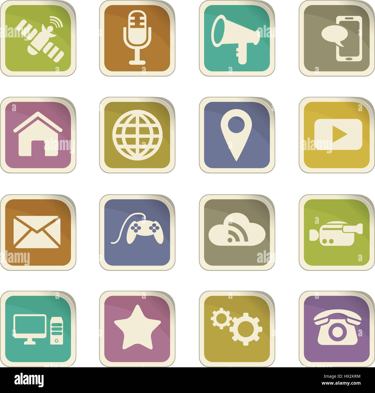 media vector icons for user interface design Stock Vector Image & Art ...